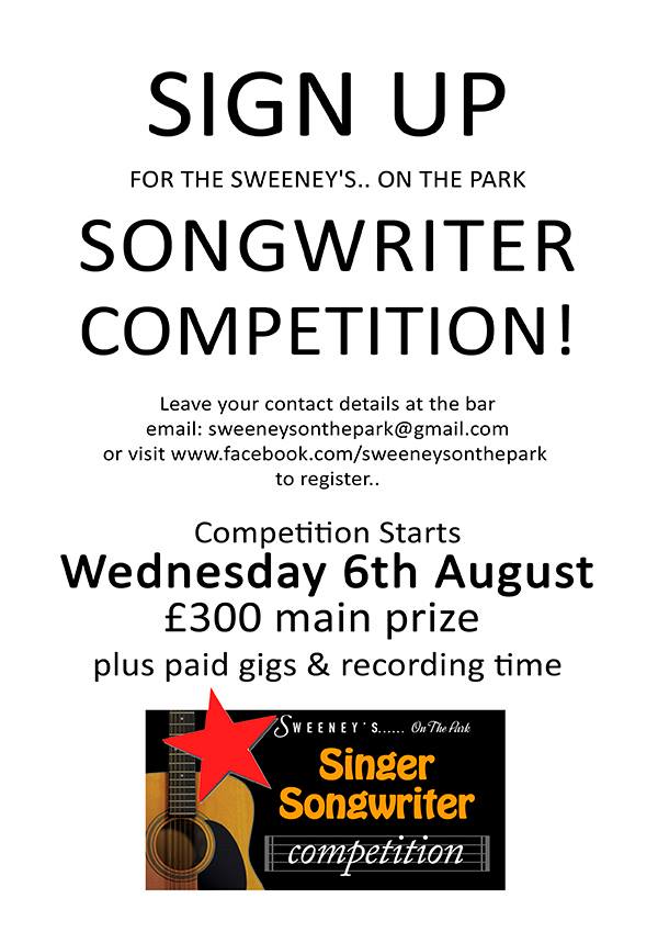 Songwriting Competition, Sweeney's, 6th August - Glasgow West End