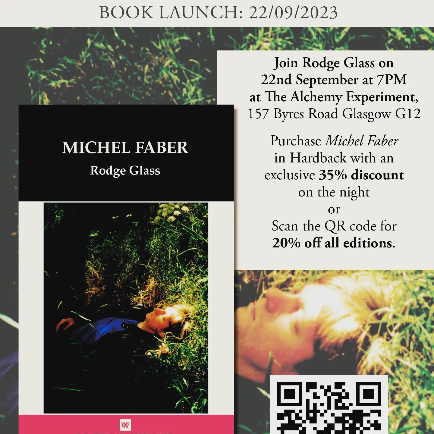 Michel Faber – Rodge Glass, Book Launch - Glasgow West End