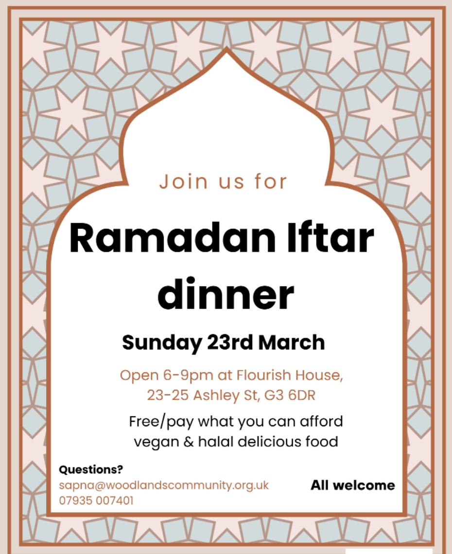 Ramadan Iftar Dinner – Woodlands Community - Glasgow West End