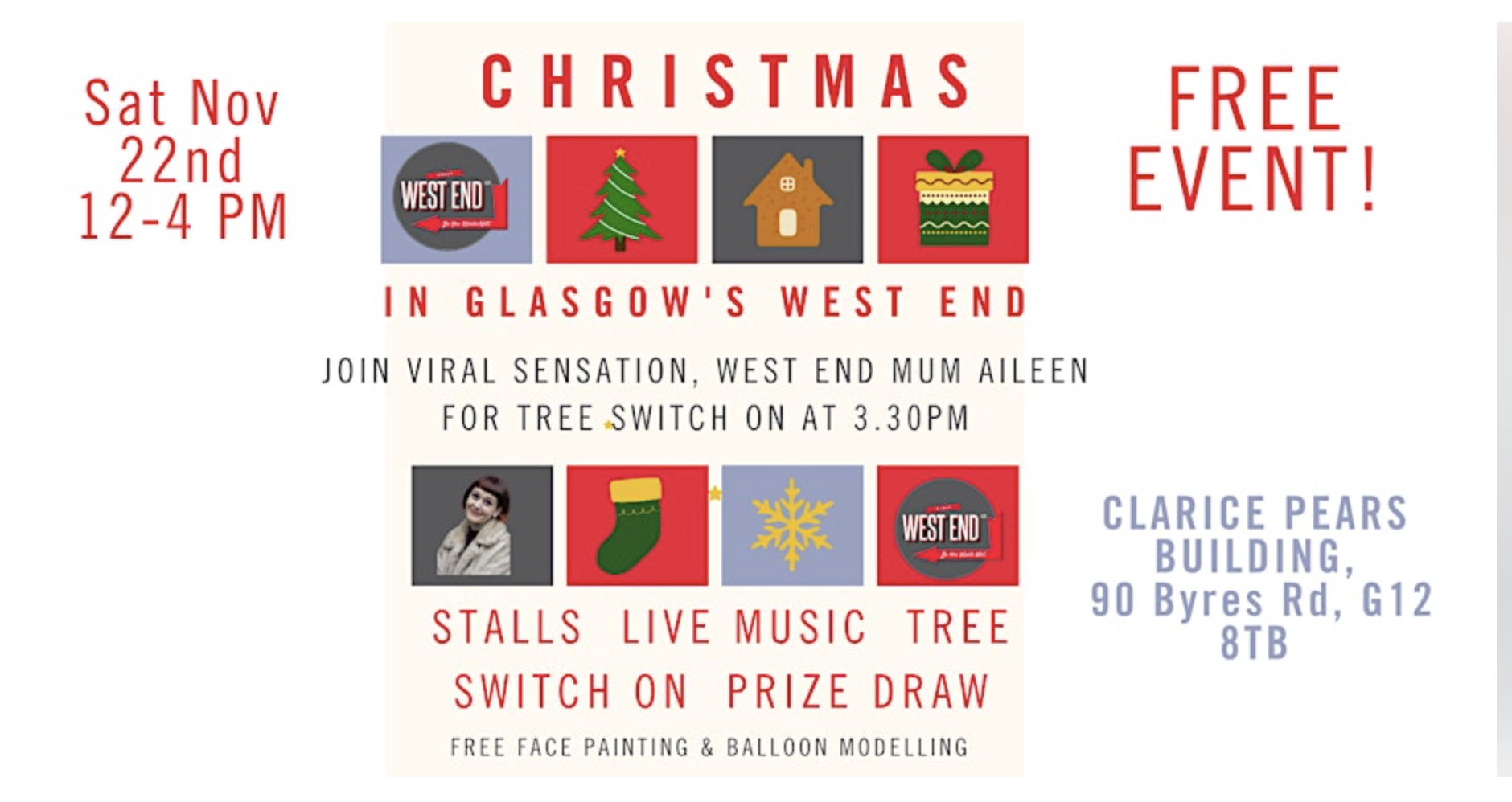 Clarice Pears Christmas Celebration G12 - Glasgow West End